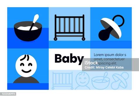 Jeu Dicônes De Ligne Bébé Et Conception De Bannière Vecteurs Libres De