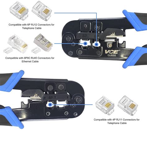 Професионални клещи за кримпване на щепсели Vcelink рязане и оголване на Cat5 Cat6 Cat7 Rj45 и