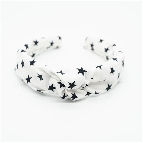 Diadema Nudo Blanca Estrellas