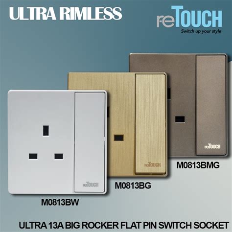 Retouch Ultra Rimless Socket And Slim Modern Switch Design Door Bell