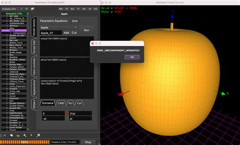bug the add button for adding a new component to parametric surfaces
