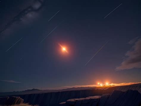 Premium Ai Image Bright Fireballs In The Night Sky A Meteor Flash