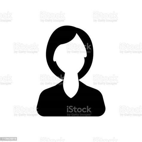 Icône De La Femme Daffaires Symbole Davatar Noir Vecteurs Libres De
