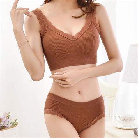 여자 브라렛 골지 시스루 레이스 브라팬티 세트 속옷