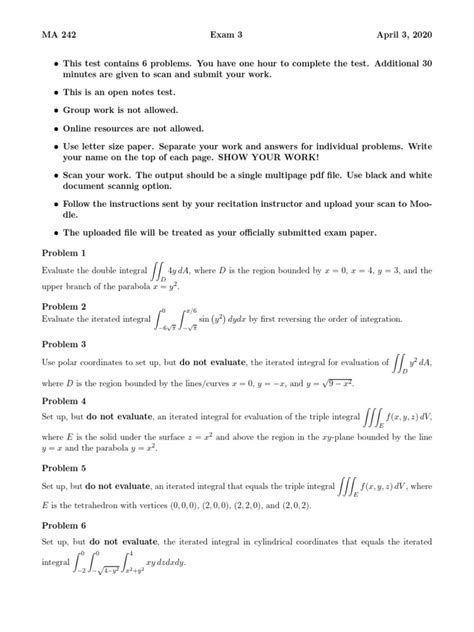 Exam3pdf Pdf Analytic Geometry Euclidean Geometry