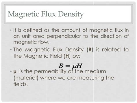 Ppt Magnetic Flux And Magnetic Flux Density Powerpoint Presentation