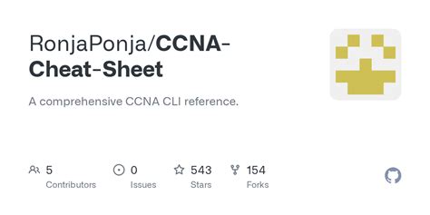 Github Ronjaponja Ccna Cheat Sheet A Comprehensive Ccna Cli Reference
