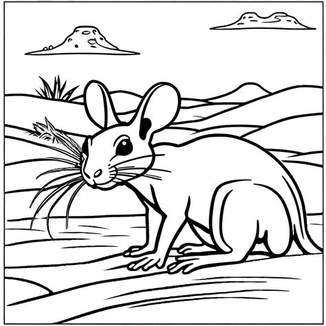 Jerboa In A Desert Landscape Coloring Page Lulu Pages
