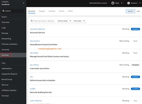 Manage Rocky Linux 9 Almalinux 9 Using Cockpit Dashboard