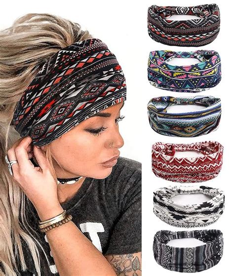 Wide Bandana Headbands For Women Boho Bandeau Headbands Knot Hair Scarf