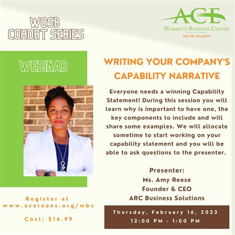 Writing Your Companys Capability Statement Access To Capital For