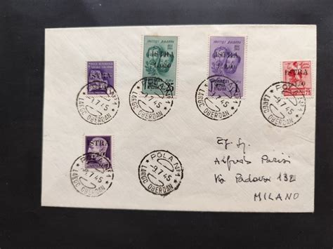 Italy Kingdom Envelope Travelled From Pola 9 7 1945 Stamped With