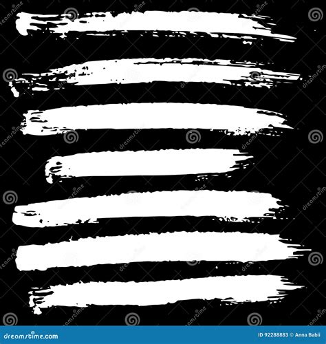 Ink Vector Brush Strokes Set Vector Illustration Grunge Hand Drawn