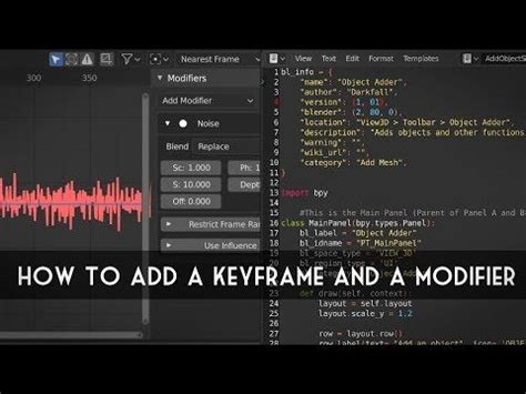 Python Blender Tutorial How To Add A Keyframe And Modifier With Blender Python Bpy