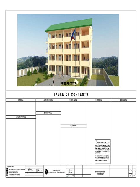 Archi And Structural Class Room Dpwh Pdf Wall Beam Structure