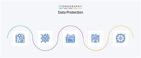 Data Protection Blue 5 Icon Pack Including Data Privacy Programming