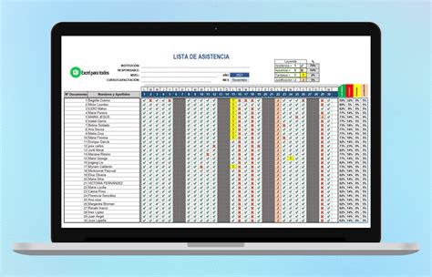 Plantilla Lista De Asistencia En Excel Descarga Gratis