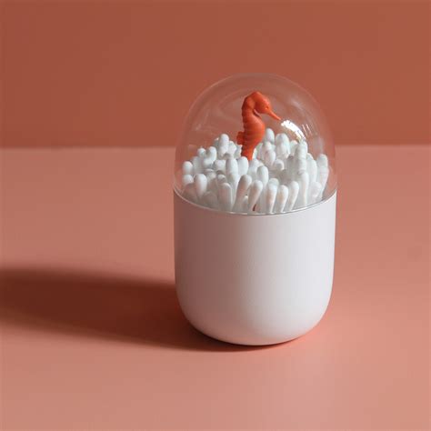 퀄리 퀄리 해마 면봉 케이스 투명 아크릴 미니 업사이클링 컨테이너 위시버킷