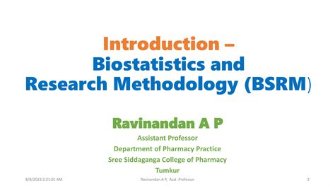 Introduction Biostatistics And Research Methodology Bsrm 8th