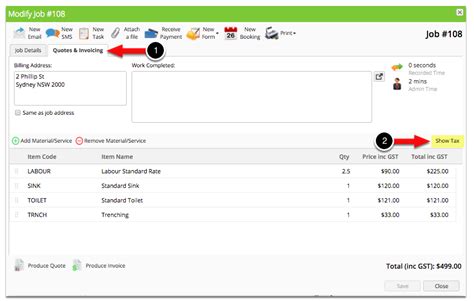 Show And Hide The Tax Rate In The Quotes And Invoicing Tab Servicem8 Help