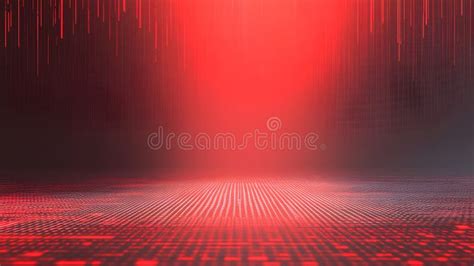 binary code background black and red color matrix with lines creating a technological