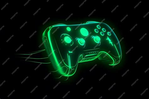 premium ai image neon game controller or joystick for game console