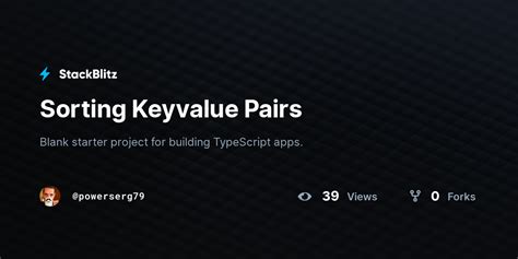 Sorting Keyvalue Pairs Stackblitz