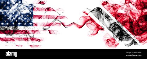 United States Of America Vs Trinidad And Tobago Smoky Mystic Flags