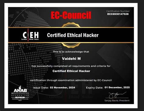 Vaidehi Mulur On Linkedin Ceh Cehv12 Ethicalhacking Cybersecurity Ec Eccouncil