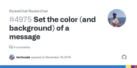 Set The Color And Background Of A Message · Issue 4975 · Rocketchat