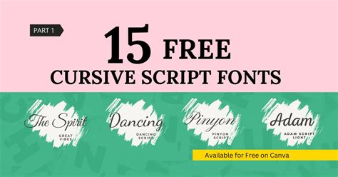 15 Best Free Cursive Fonts Great Vibes Dancing Script And More