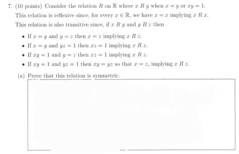 Solved Points Consider The Relation R On R Where Xry Chegg