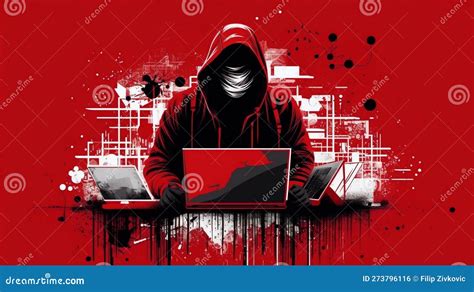 Illicit Hacker Cyber Crime Cyber Security Generative Ai Stock Illustration Illustration Of