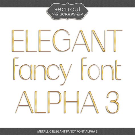 Metallic Elegant Fancy Font Alpha 3 Digital Art
