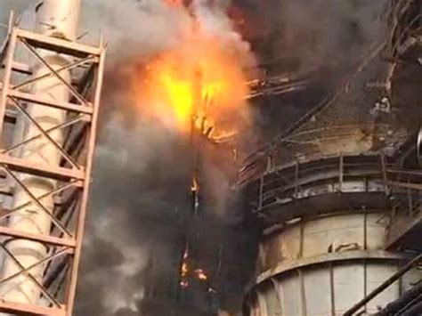 Big Accident In Bhilai Steel Plant Flames Rising Far And Wide Today Raw