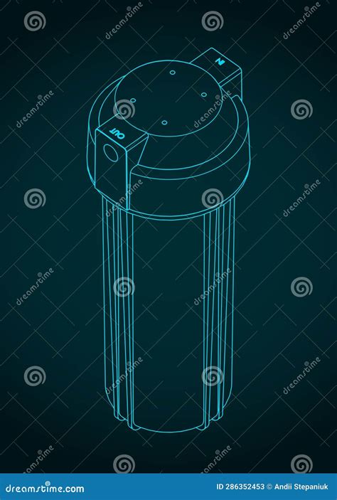 Reverse Osmosis Pre Filter Bowl Blueprint Stock Illustration Illustration Of Treatment