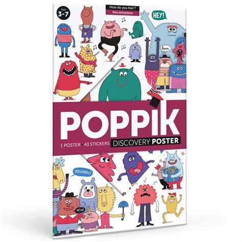 Poster géant 43 stickers Nos émotions Poppik Jouets Poppik