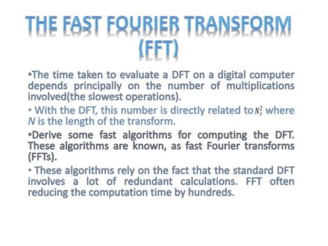 PPT The Fast Fourier Transform FFT PowerPoint Presentation Free