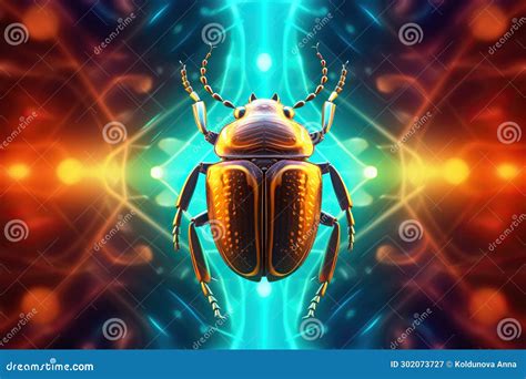System Bright Bug On Bright Background Concept Of Error Resolution