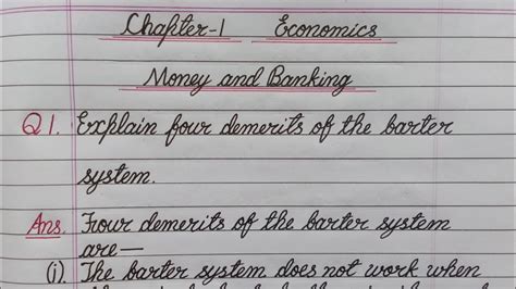 Class 10 Economics Chapter 1 Money And Banking Question Answer At Forrest Sliger Blog