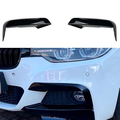 앞 범퍼 사이드 스포일러 립 Bmw F30 3 시리즈 M 스포츠 2012 2018 안개등 커버 눈썹 카나드 램프 스플리터