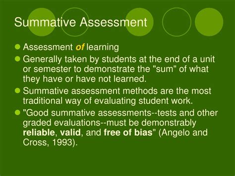 PPT ASSESSMENT FORMATIVE SUMMATIVE PowerPoint Presentation ID