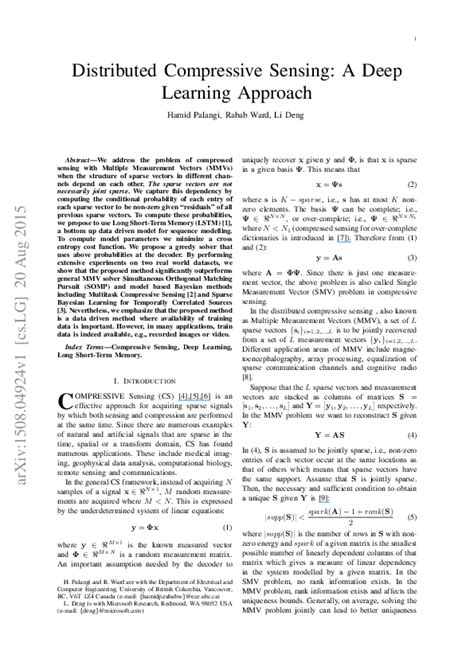 Pdf Distributed Compressive Sensing A Deep Learning Approach Rabab