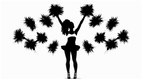 Detailed Cheerleader Silhouette With Pompoms Premium Ai Generated Vector