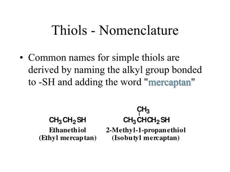 Ppt Structures Of Alcohols Phenols Thiols And Ethers Powerpoint