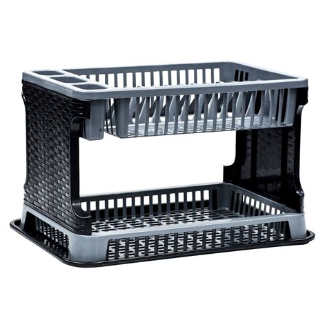 Сушилник за съдове ОЕМ пластмасов сив 2 нива Emag Bg