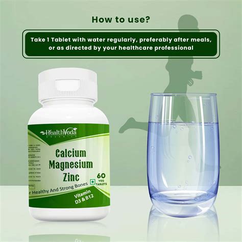 Buy Health Veda Organics Calcium Magnesium And Zinc Tablets With