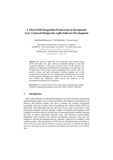 Pdf A Three Fold Integration Framework To Incorporate Usercentered