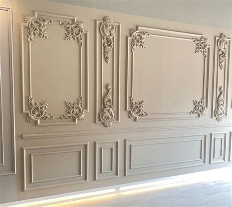 White Paneling And Decorative Moldings Wall Decor Decorative Wall