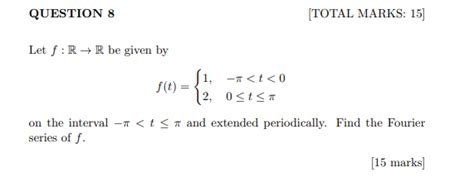 Solved QUESTION 8 Let F RR Be Given By 1 Chegg Com